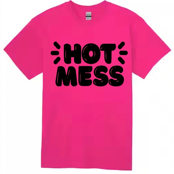 Hand Crafted | Shirts | Nwot Custom Made Pink Tee Shirt Hot Messtshirts ...